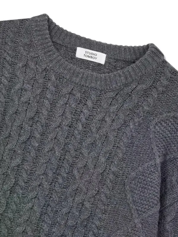 STUDIO TOMBOY Cable-knit Sweater - Grey
