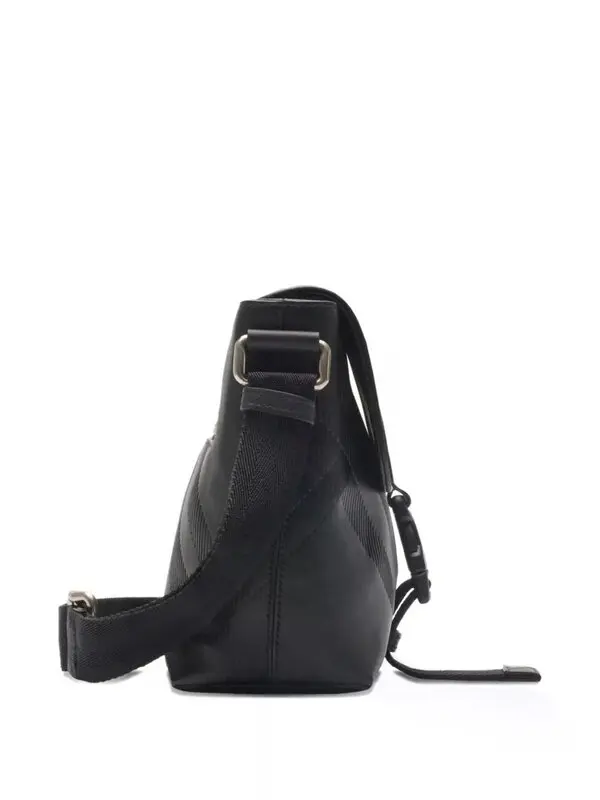 Burberry Check Embossed Buckled Messenger Bag
