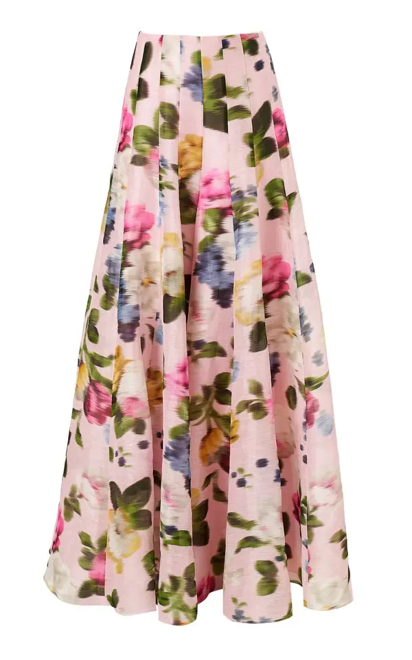 Carolina Herrera High-rise Wide-leg Floral Silk Pants - Light Pink