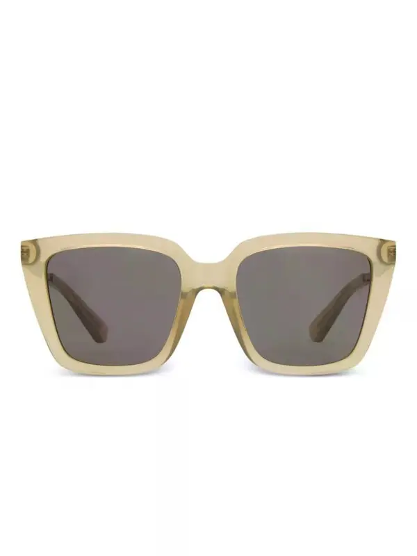 Burberry Logo-engraved Oversized Square Frame Sunglasses - Neutrals