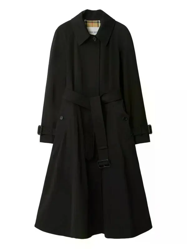 Burberry The Ellingham Fit-and-flare Gabardine Car Coat - Black