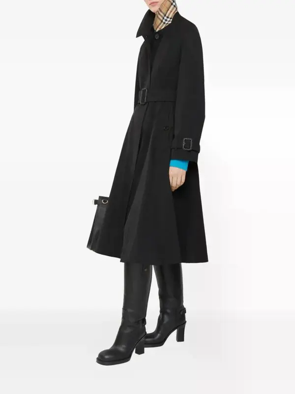 Burberry The Ellingham Fit-and-flare Gabardine Car Coat - Black