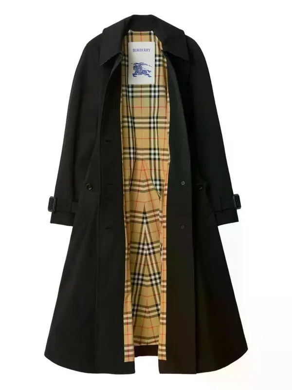 Burberry The Ellingham Fit-and-flare Gabardine Car Coat - Black
