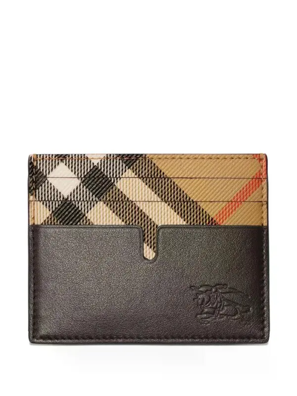 Burberry Checked Embossed-logo Cardholder - Brown
