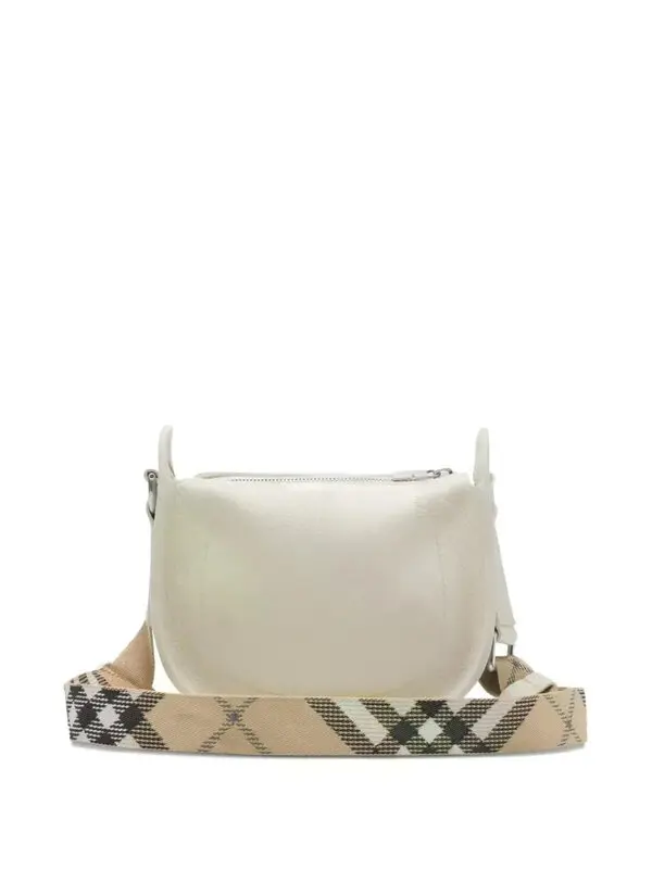 Burberry B Clip Checked-strap Cross Body Bag - White