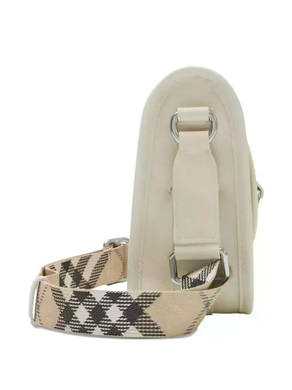 Burberry B Clip Checked-strap Cross Body Bag - White