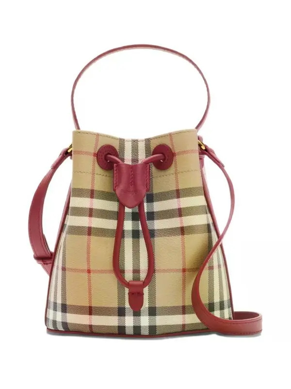 Burberry Mini Check Bucket Bag - Neutrals