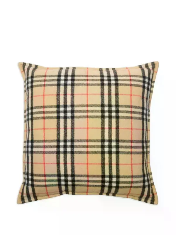 Burberry Check-pattern Cashmere Single Pillow - Neutrals