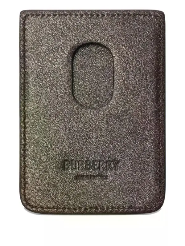 Burberry Art Check Magnetic Cardholder - Brown