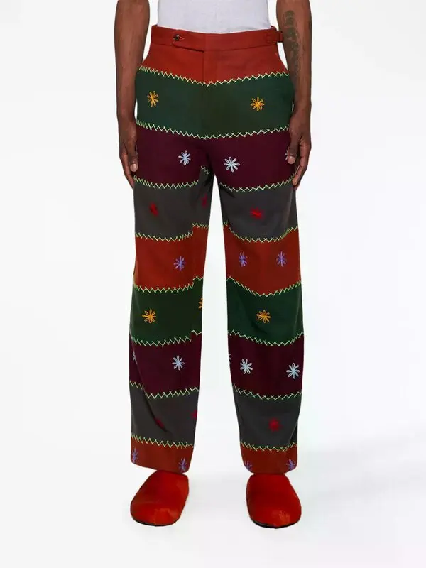 BODE Embroidered Quilted Trousers