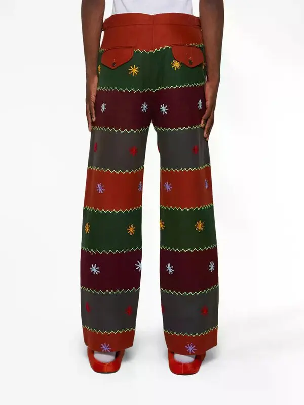 BODE Embroidered Quilted Trousers