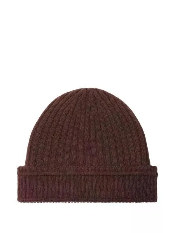 Burberry Logo-plaque Wool Beanie - Brown