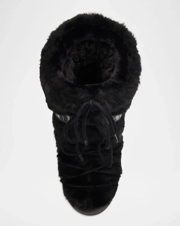 Moon Boot Icon Faux Fur Snow Boots - Black