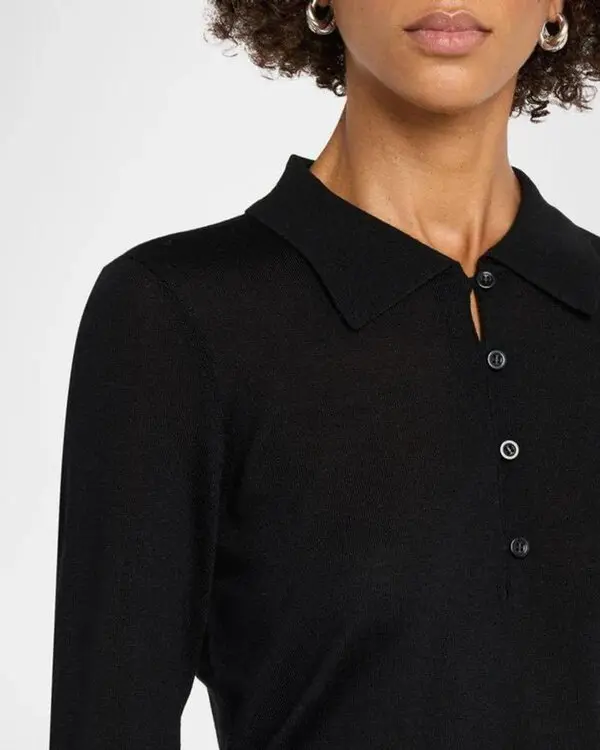 FRAME Wool Mini Shirt Dress - Black