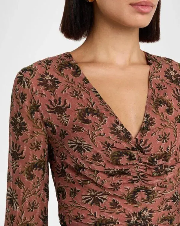 Veronica Beard Beaty Long-sleeve Mini Dress