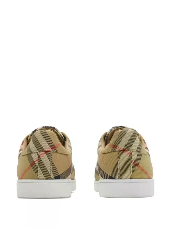 Burberry Checked Lace-up Low-top Sneakers - Neutrals