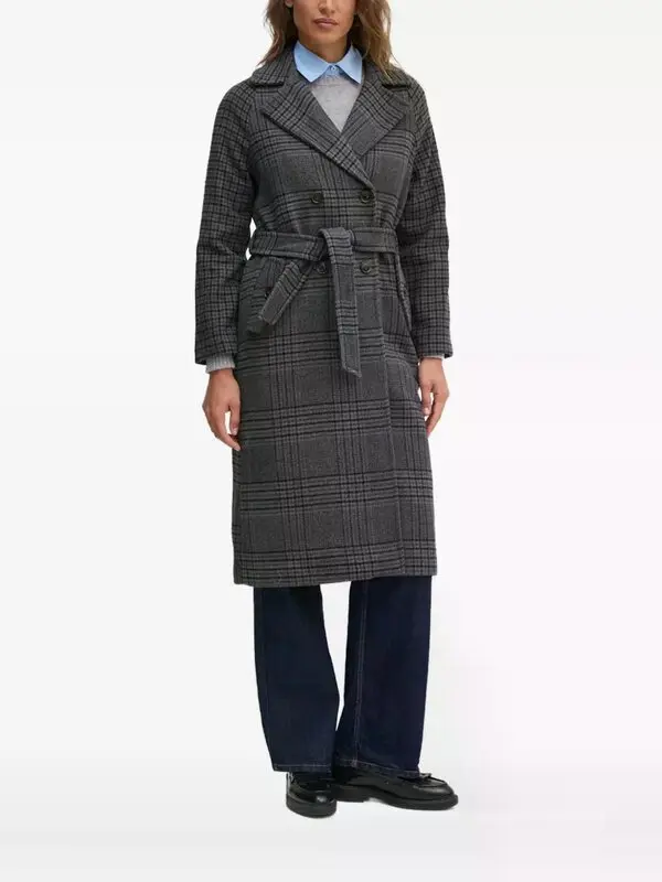 BENETTON Checked Belted Coat