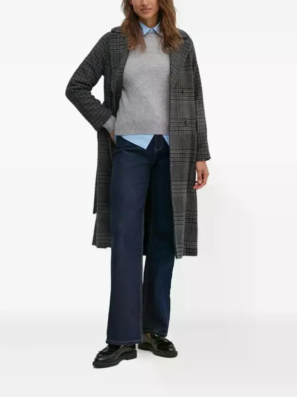 BENETTON Checked Belted Coat