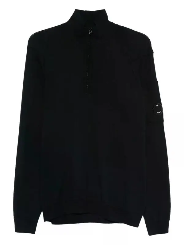 C.P. COMPANY Lens-detail Half-zip Sweater - Black