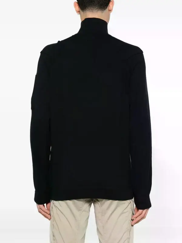 C.P. COMPANY Lens-detail Half-zip Sweater - Black