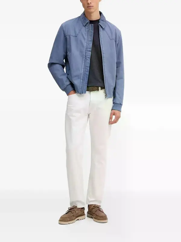 BENETTON Cotton Jacket With Corduroy Collar - Blue