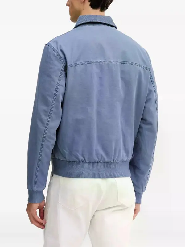 BENETTON Cotton Jacket With Corduroy Collar - Blue