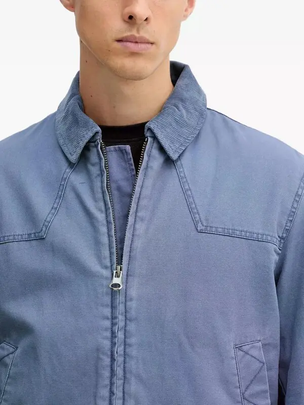 BENETTON Cotton Jacket With Corduroy Collar - Blue