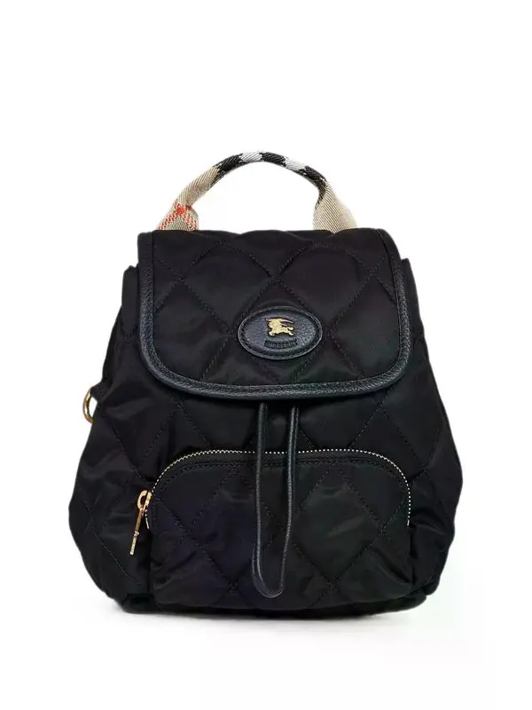 Burberry Mini Horseshoe Quilted Backpack - Black