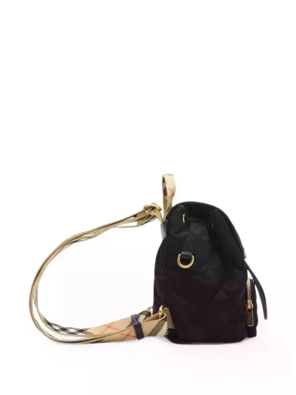 Burberry Mini Horseshoe Quilted Nylon Backpack - Black