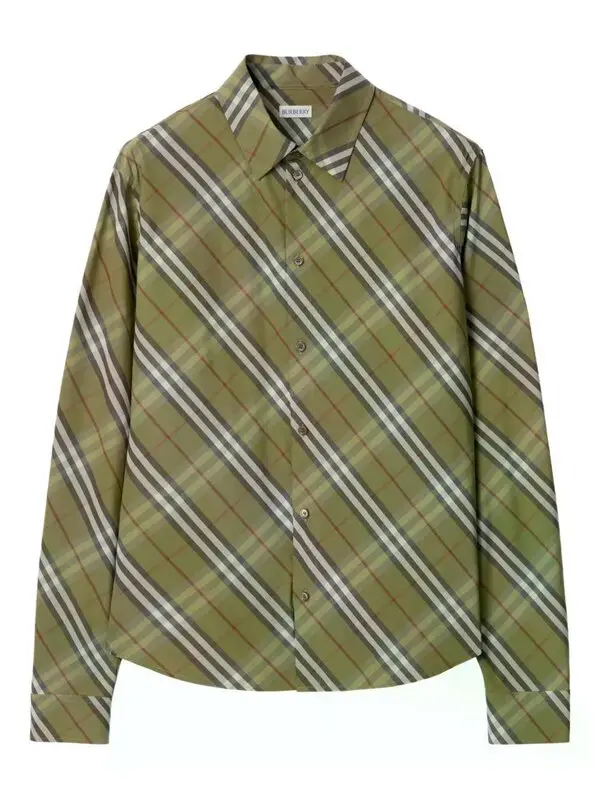 Burberry Check-cotton Shirt - Green