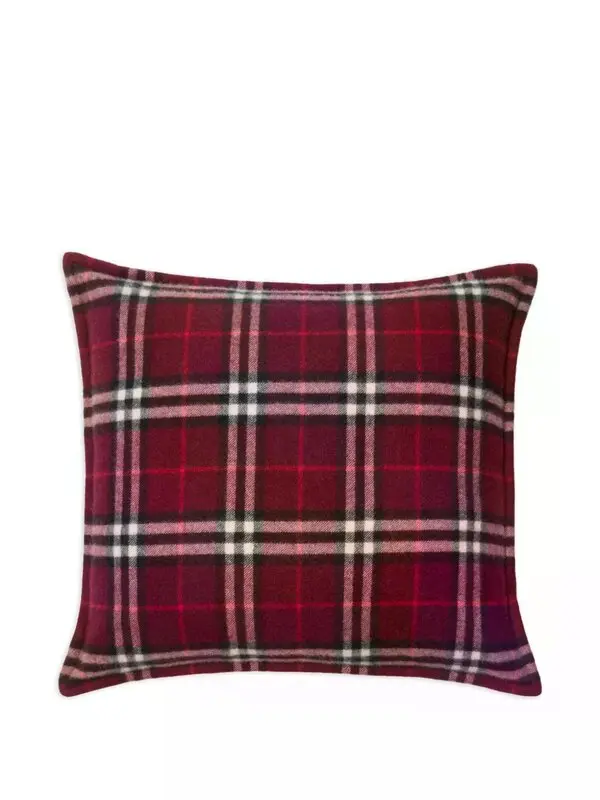Burberry Check Cashmere Pillow - Red