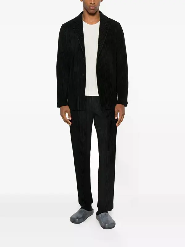 Issey Miyake Plissé Single-breasted Blazer - Black