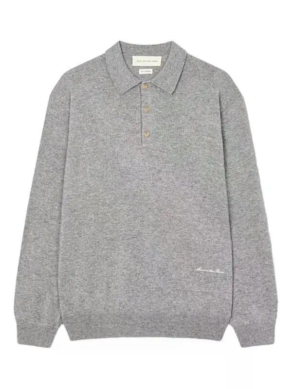 MAN ON THE BOON. Knitted Polo Shirt - Grey