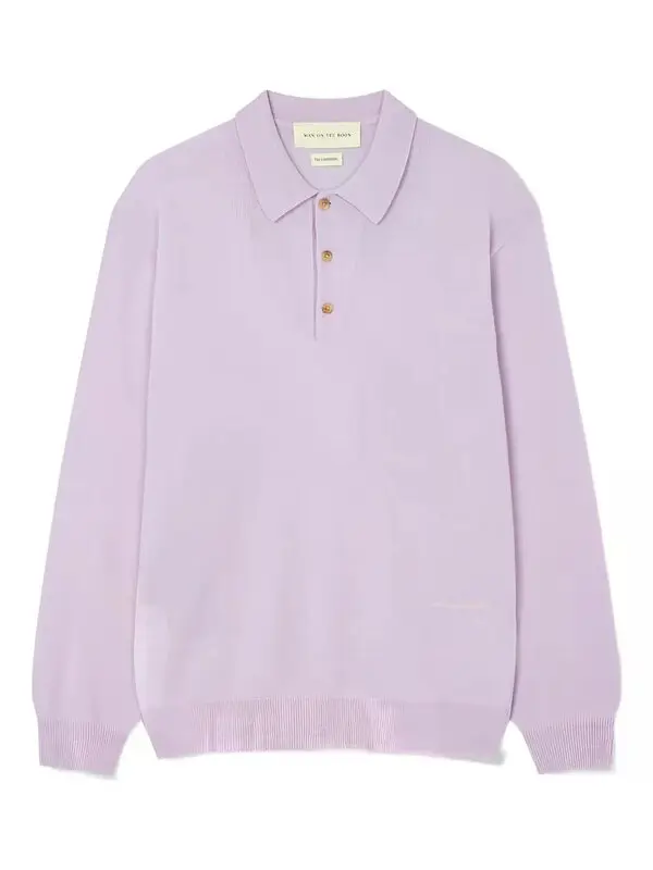 MAN ON THE BOON. Knitted Polo Shirt - Purple