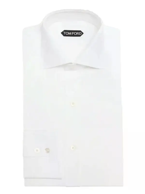 TOM FORD Button-cuffs Pointed-collar Shirt - White