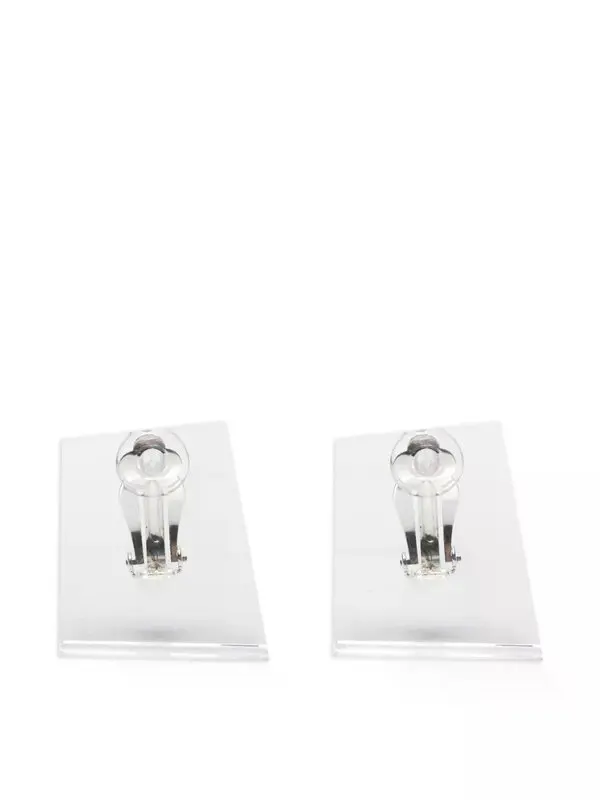 MONIES Square-shape Clip-on Earrings - White