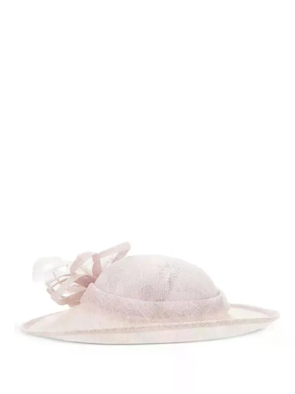 MB ACCESSORIES Feather-brim Straw Hat - Pink