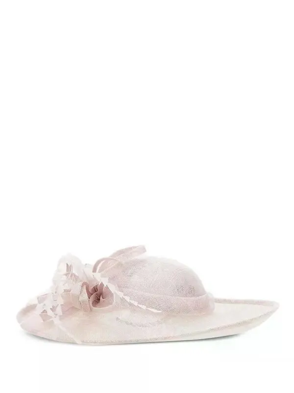 MB ACCESSORIES Feather-brim Straw Hat