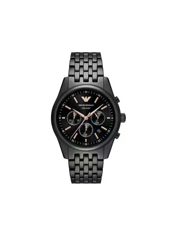 Emporio Armani 43mm Round-face Watch - Black