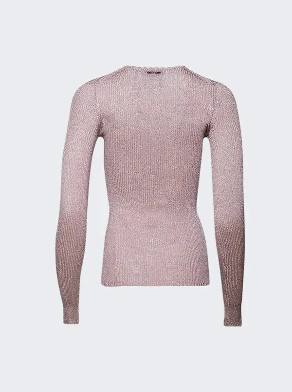 Miu Miu Lurex V-neck Sweater - Orange