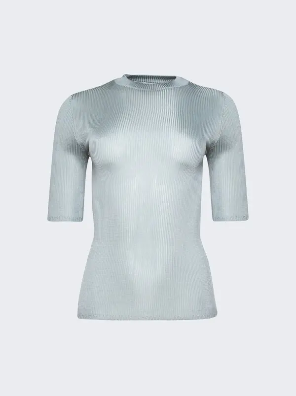 Miu Miu Ribbed Knit Silk Top