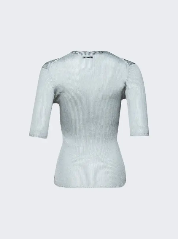 Miu Miu Ribbed Knit Silk Top