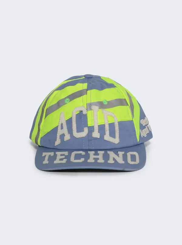 BETTER WITH AGE Acid Techno Reconstructed Workwear Cap - Blue