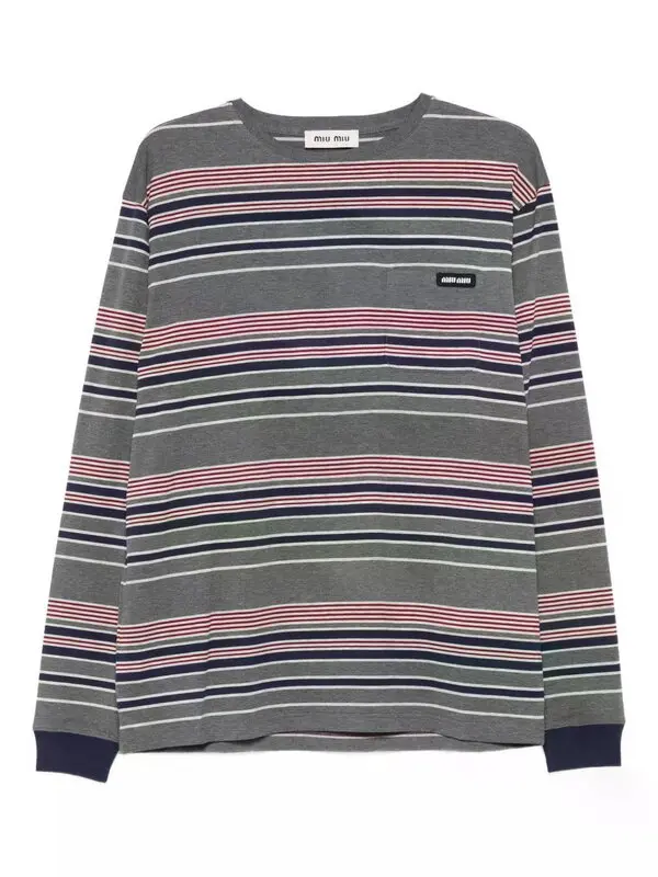 Miu Miu Striped Long Sleeve T-shirt