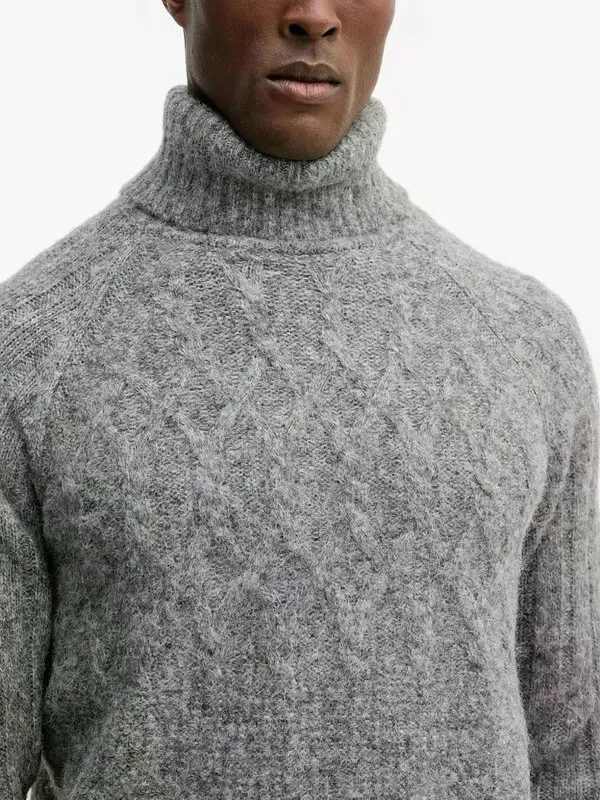 Guess Cable-knit Roll-neck Sweater