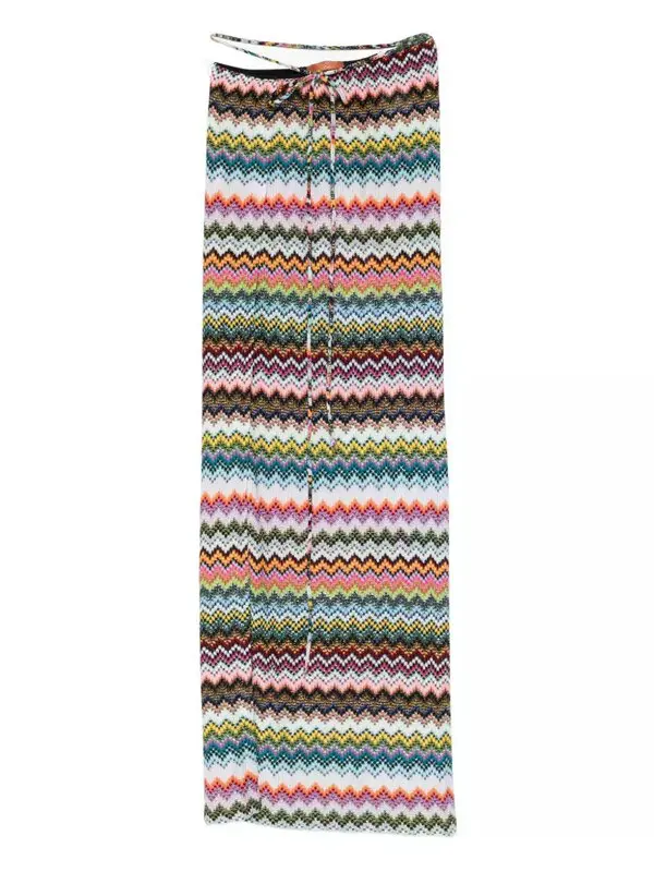 Missoni Chevron Knitted Long Skirt - Blue