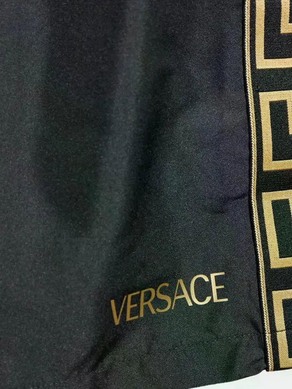 Versace Logo-print Swim Shorts - Black