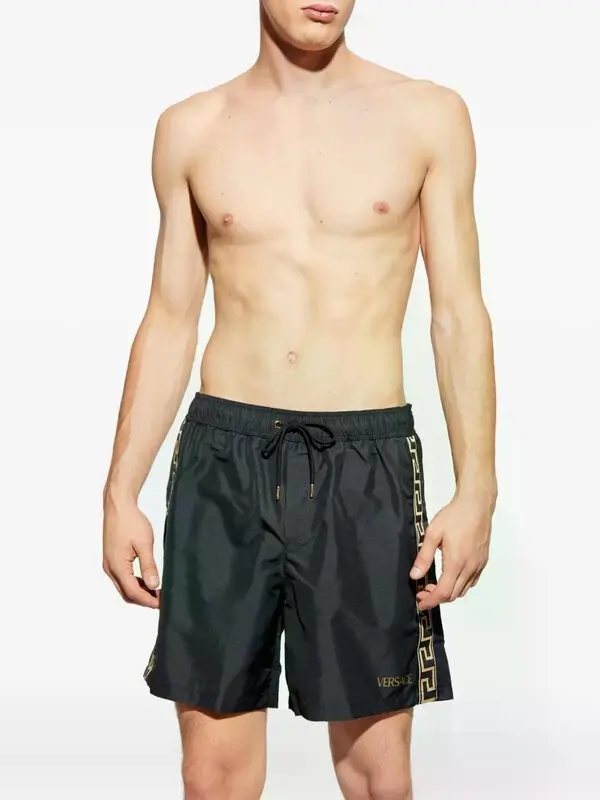 Versace Logo-print Swim Shorts - Black