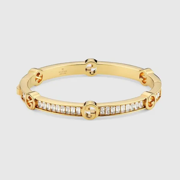 Gucci Blondie Crystal Bangle Bracelet - Gold-toned Metal
