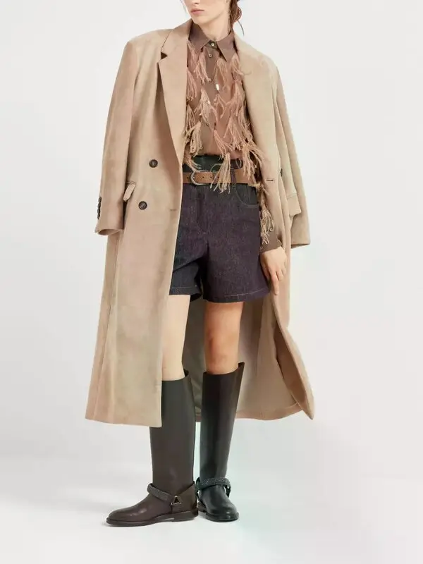 Brunello Cucinelli Feather-detail Silk Shirt